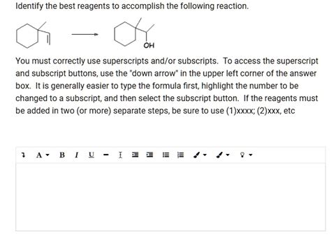 Solved Identify The Best Reagents To Accomplish The Following Reaction Oh You Must Correctly
