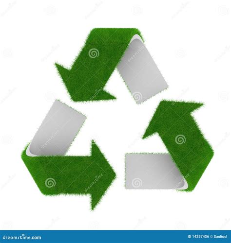 Green Recycling Symbol Covered With Grass Stock Illustration Illustration Of Sign Background