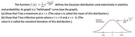 solved the function f x 2π1e−2b2 x−c 2 defines the gaussian