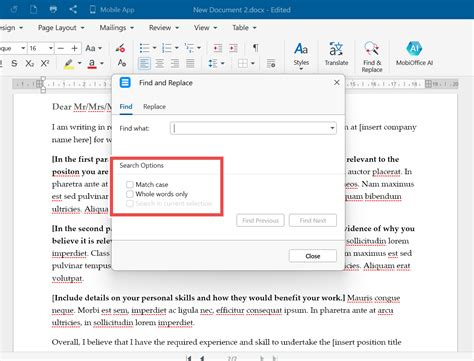 Localizar E Substituir Palavras No Mobidocs Mobisystems