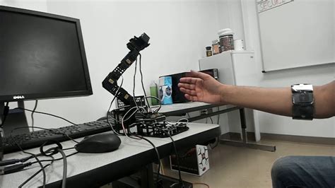 Controlling Arduino Based Robotic Arm Through Emg Data Using Myo Band Youtube
