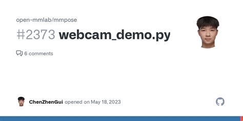 Webcamdemopy Bug · Issue 2373 · Open Mmlabmmpose · Github