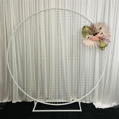 White Mesh Circle Backdrop Wagga Event Hire