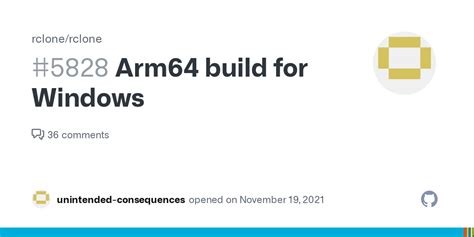 Arm64 Build For Windows · Issue 5828 · Rclonerclone · Github
