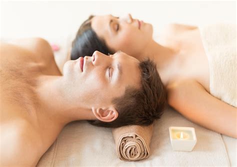 Premium Photo Picture Of Couple In Spa Salon Lying On The Massage Desks