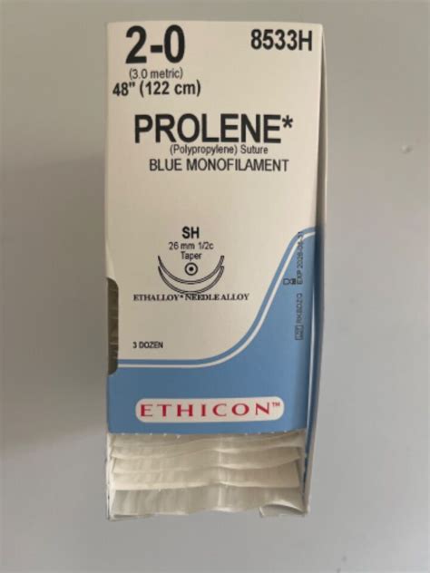 New Ethicon 8533h 2 0 Prolene Opened Box Of 30 Sutures For Sale