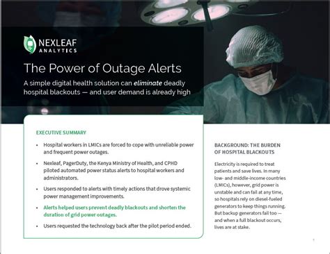 Nexleaf Analytics On Linkedin Nexleaf Power Of Outage Alerts Final Pdf