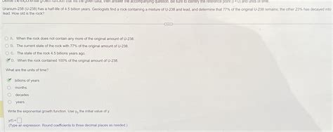 Solved Devise The Exponentual Growth Function That Fits The