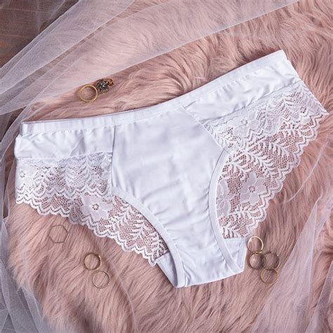 Chiloți Albi Pentru Femei Cu Dantelă Lenjerie Intimă Alb Royal