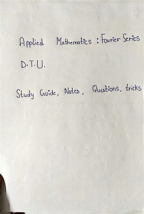 SOLUTION Fourier Series Practice Questions Concepts Studypool