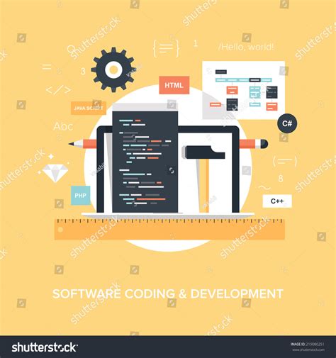 Abstract Flat Vector Illustration Of Software Coding And Development