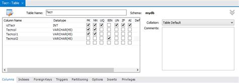 Как создать таблицу в Mysql Workbench