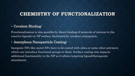 Surface Patterning And Functionalization Of Nanoparticals Pptx Chemistry Science