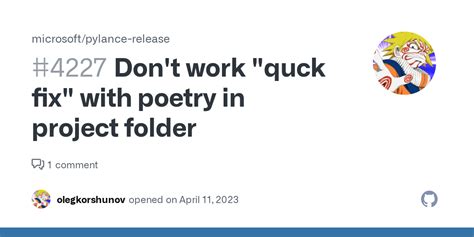 Dont Work Quck Fix With Poetry In Project Folder · Issue 4227