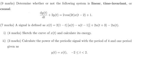 Solved 9 Marks Determine Whether Or Not The Following