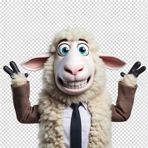 Premium Psd A Sheep Wearing A Tie And A Tie With The Word Sheep On It