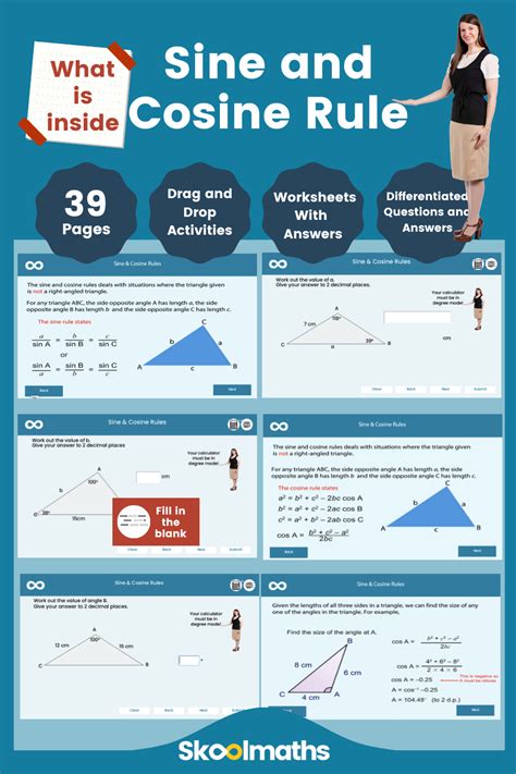 Sine And Cosine Rules GCSE Exam Revisions And Digital Maths Lesson Teaching Resources