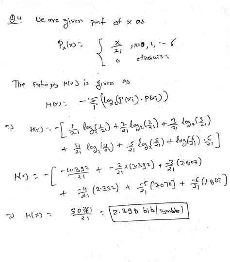 [solved] problem 4 find the entropy and the binary huffman code for