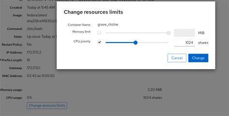 Enable Changing Resources Of Running Containers Issue Cockpit Project Cockpit Podman
