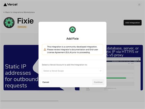 fixie vercel static ip addresses
