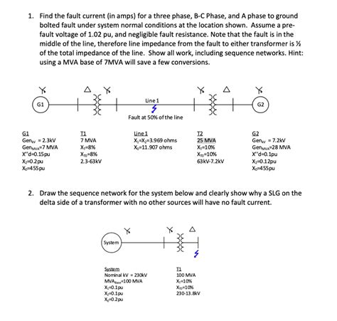 Find The Fault Current In Amps For A Three Phase B C Phase And A Phase To Ground Bolted