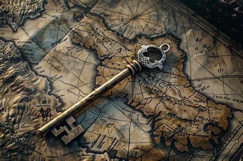 Premium Photo A Key Is On A Map Of The World