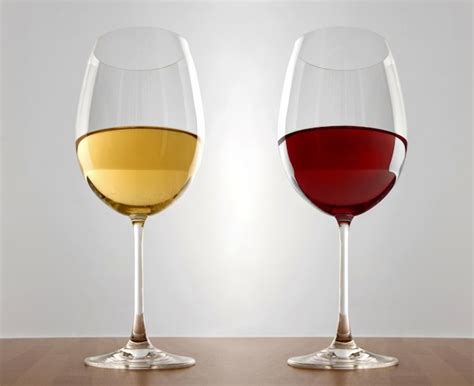 Premium Photo Isolated White And Red Wine Glasses On Wooden Table