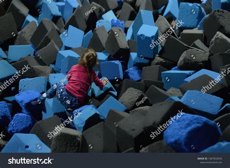 Trampoline Soft Cubes At Gymnastic Over 3 Royalty Free Licensable