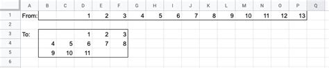 Google Sheet Transform A Row Of Cells To A Matrix Of Cells Stack Overflow