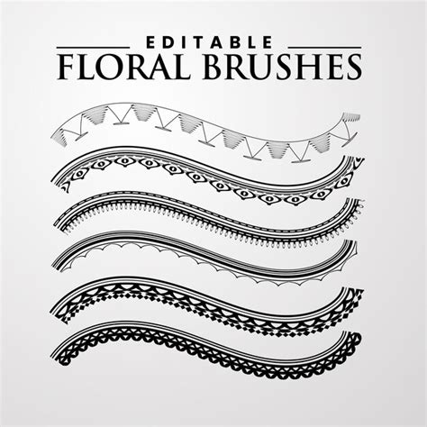 Premium Vector Floral Brushes Editable Vector Eps