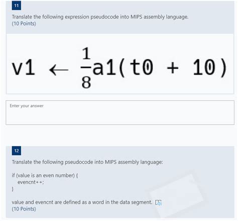 Solved 11 Translate The Following Expression Pseudocode Into