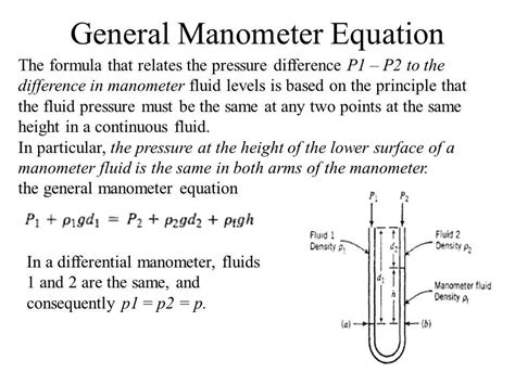 The General Manometer Equation R 196