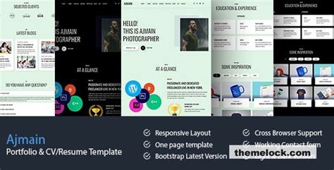 ajmain personal portfolio cv html template premium