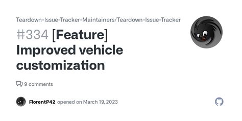 Feature Improved Vehicle Customization · Issue 334 · Teardown Issue