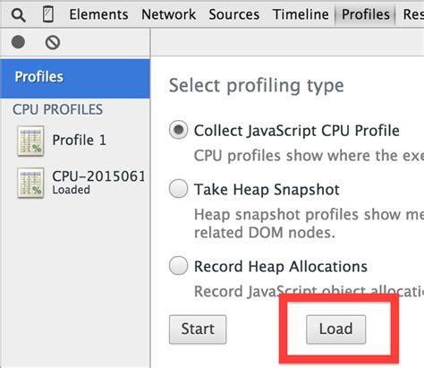 How To Load Saved Cpuprofile File In Chrome Developer Tools Cpu