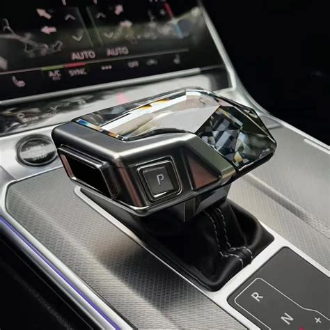 차량기어 크리스탈 Led 라이트 기어 시프트 노브 시프트 레버 노브 기어박스 핸들 아우디 A6 C8 A4 B9 A5 A7