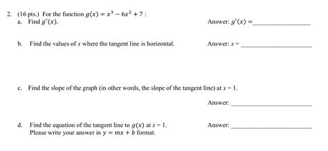 Solved 16 ﻿pts ﻿for The Function G X X3 6x2 7 ﻿ A ﻿find