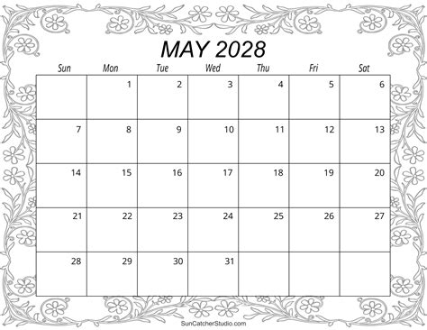 May 2028 Calendar Free Printable Free Printables Lettering Svg