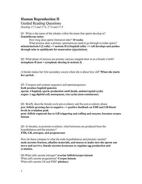 Grq 17 Grq Human Reproduction Ii Guided Reading Questions Reading