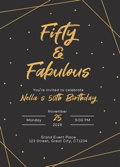 Free Printable Custom 50th Birthday Invitation Templates 45 Off