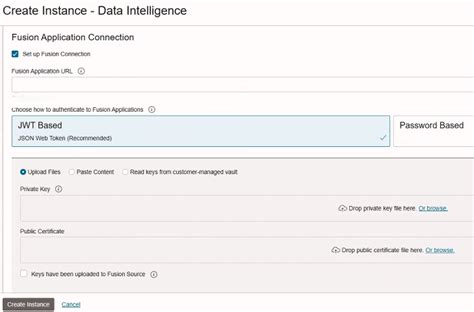 Create An Oracle Fusion Data Intelligence Instance