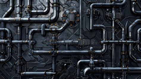A Complex Network Of Pipes And Fittings On A Textured Metal Surface Symbolizing Connectivity