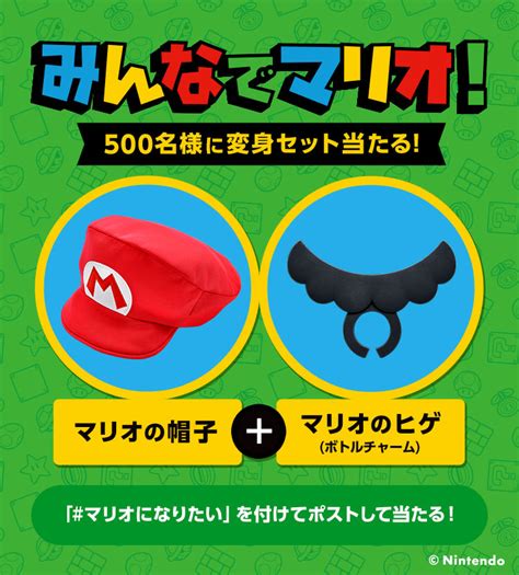 マリオ変身セット（マリオの帽子マリオのヒゲ）がフォローandポストで500名に当たる。 激安らぼ