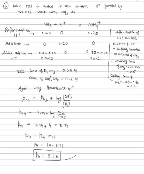 A Buffered Solution Contains 0 25 M Nh3 Kb 1 8 X 10 5 And 0 40 M Wizedu