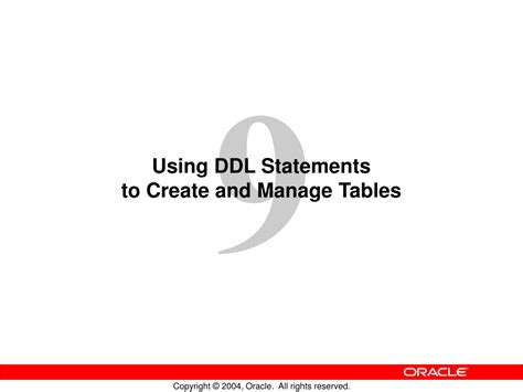Ppt Using Ddl Statements To Create And Manage Tables Powerpoint