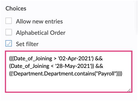 manage filter for a lookup field manageengine appcreator help