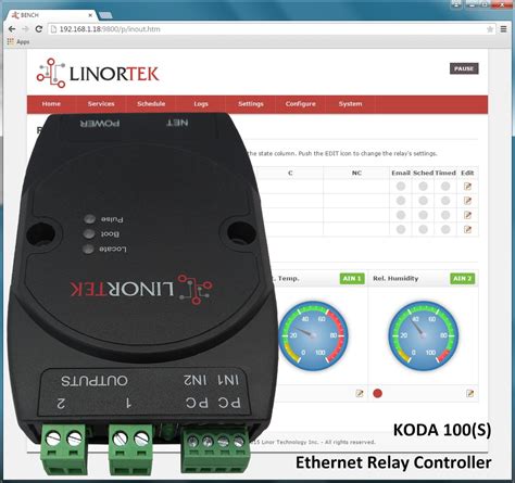 KODA TCP IP Web Relay Ethernet I O Remote Monitoring Controller Real Time Clock Email Alerts POE
