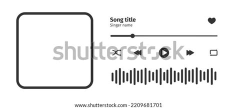 audio player interface design element song stock vector royalty free