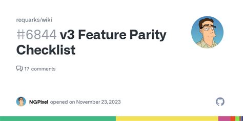 V3 Feature Parity Checklist · Issue 6844 · Requarkswiki · Github