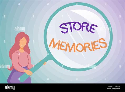 Hand Writing Sign Store Memories Word For A Process Of Inputting And